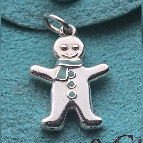 Tiffany & Co. | Jewelry | Tiffany Co Gingerbread Man Blue Enamel Charm ...